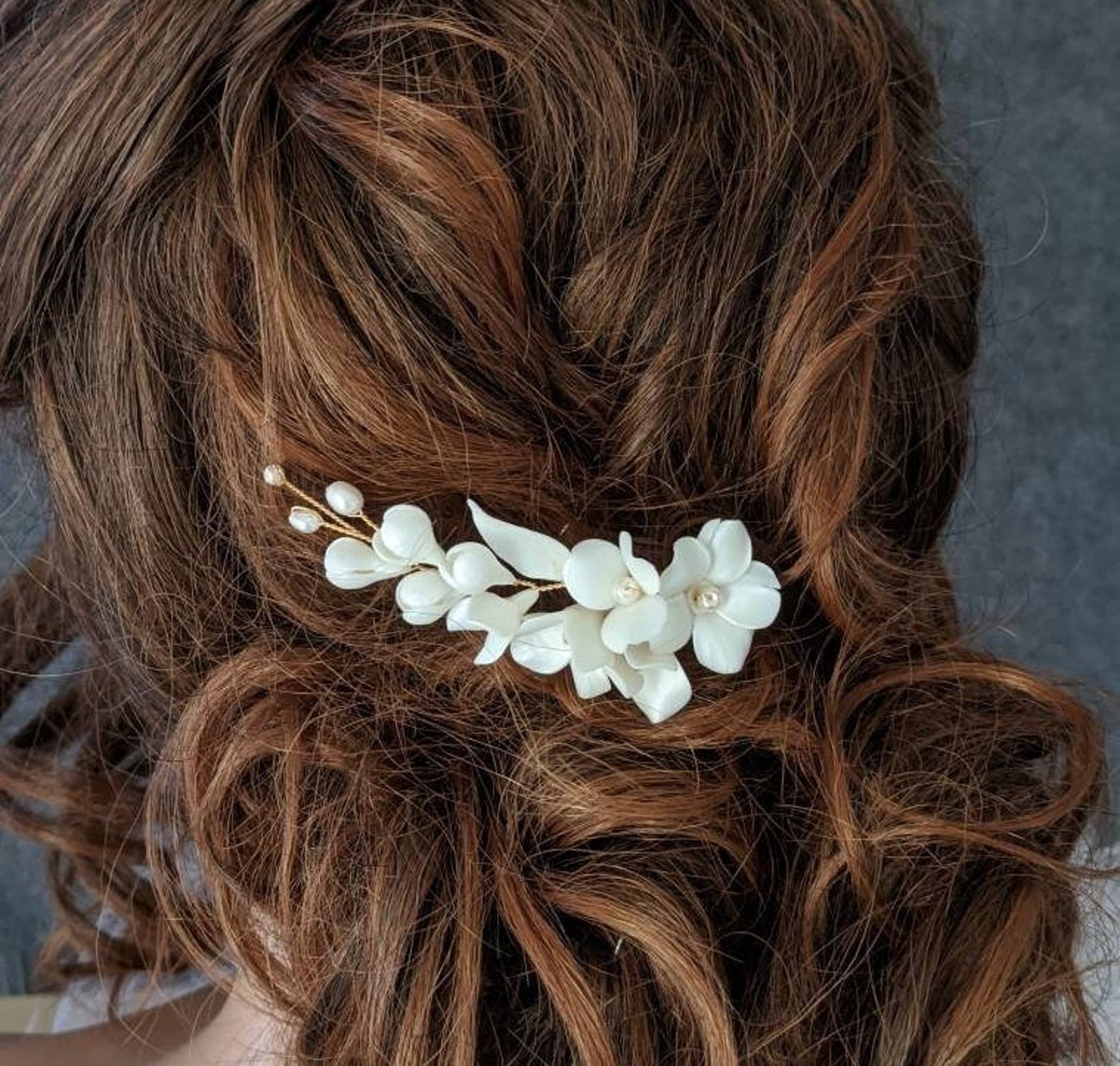 AVA HAIR PIN Floral Hair Pins Hair Accessory Wedding Hair Style Bridal ...