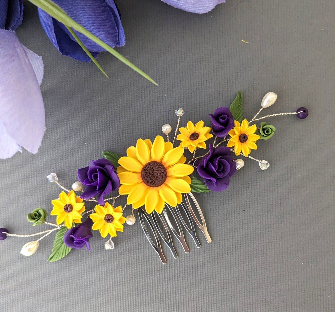 Sunflower Hair Piece for Fall Weddings Sunflower Headpiece Sunflower ...