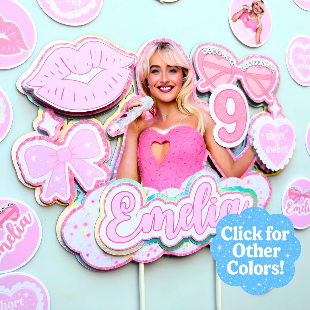 Sabrina Carpenter Cake Topper, Sabrina Party, Girls Birthday Decoration ...