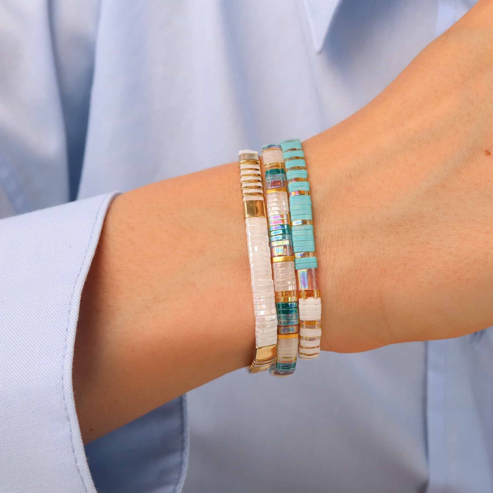 Poly Set Tila Beads Bracelets - Etsy