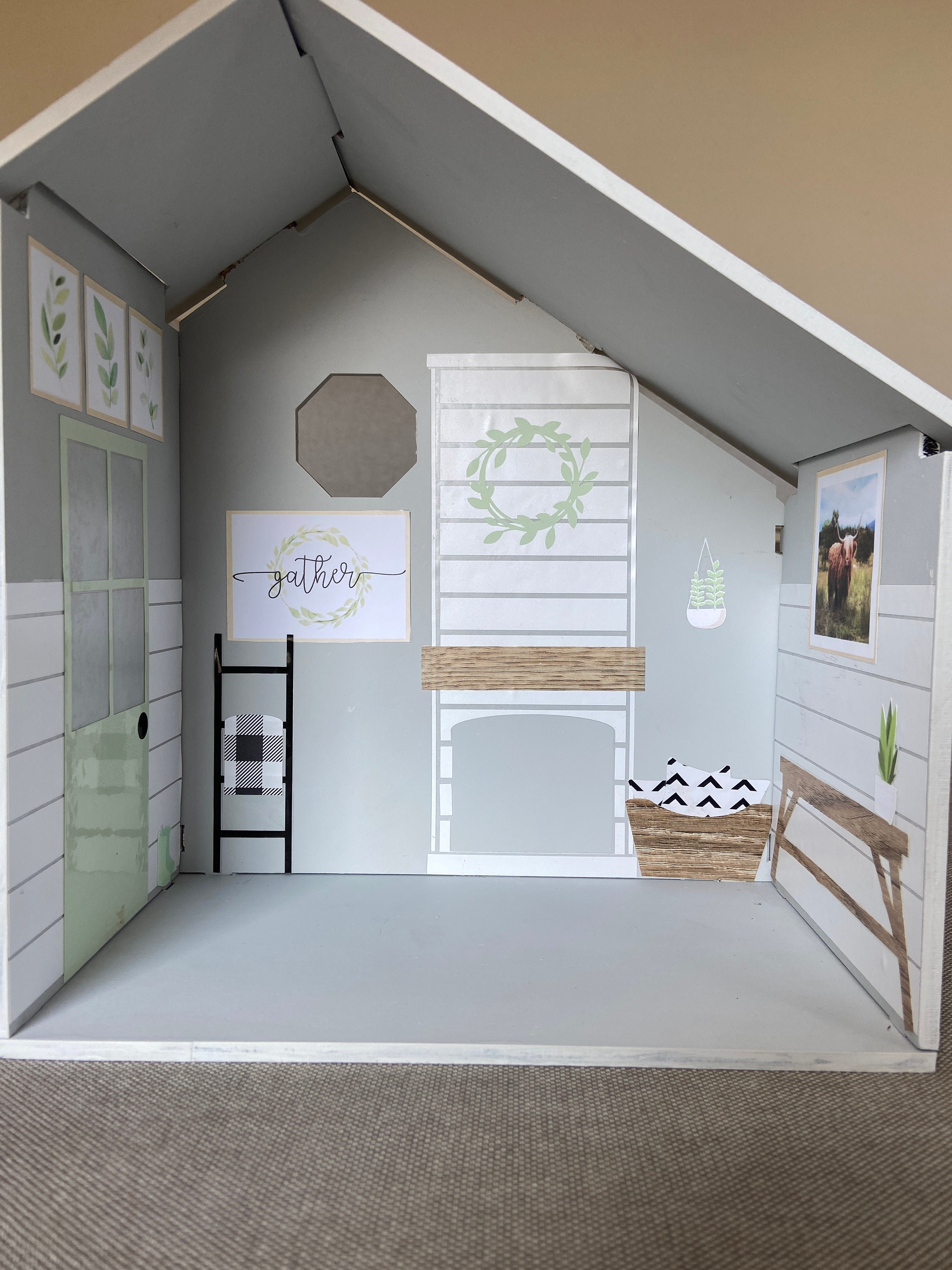 Vinyl Farmhouse Dollhouse Decals Room Pack in Mint - Etsy