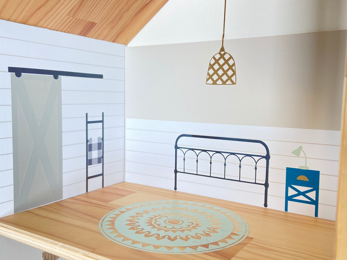 Vinyl Modern Farmhouse Dollhouse Decals for IKEA FLISAT | Etsy