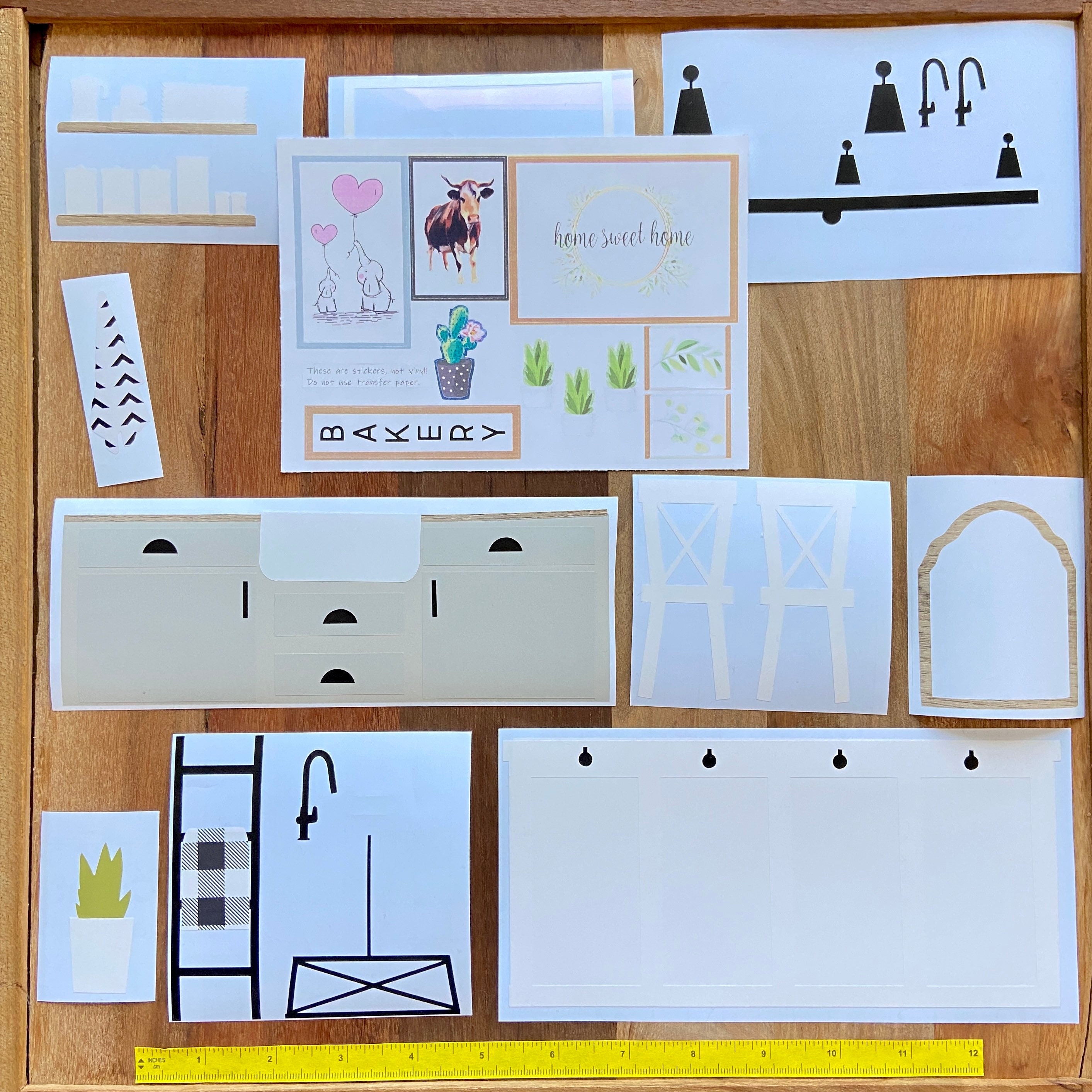 Vinyl Farmhouse Dollhouse Decals for ANY Dollhouse | Etsy