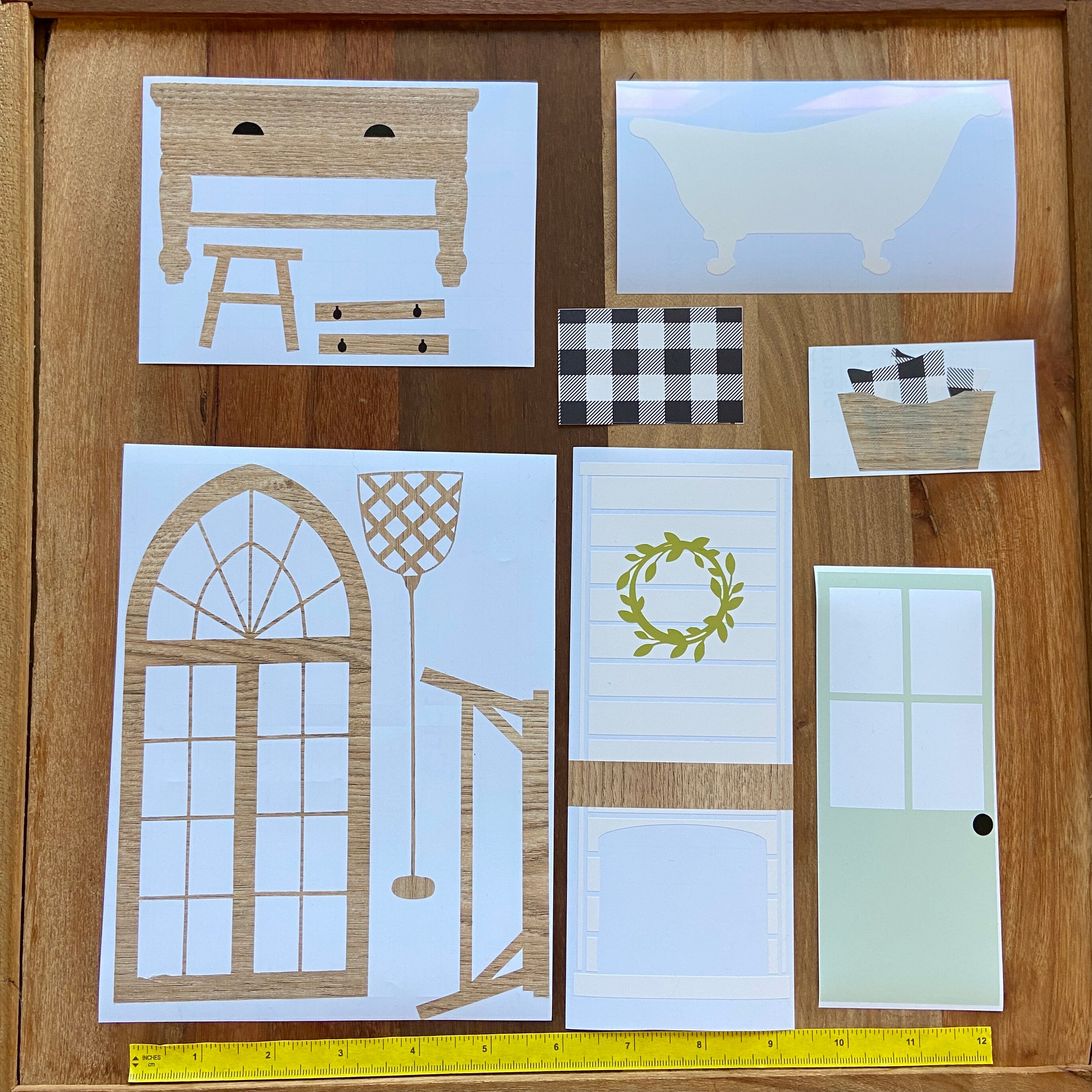 Vinyl Farmhouse Dollhouse Decals for ANY Dollhouse | Etsy