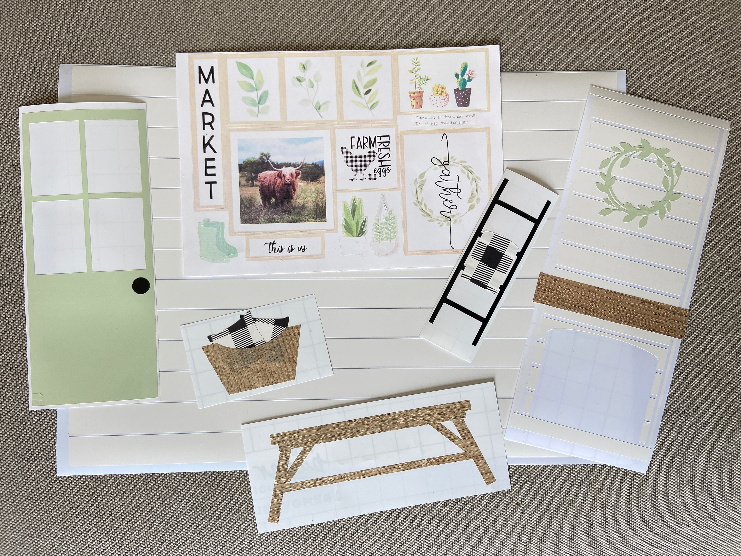 Vinyl Farmhouse Dollhouse Decals Room Pack in Mint - Etsy