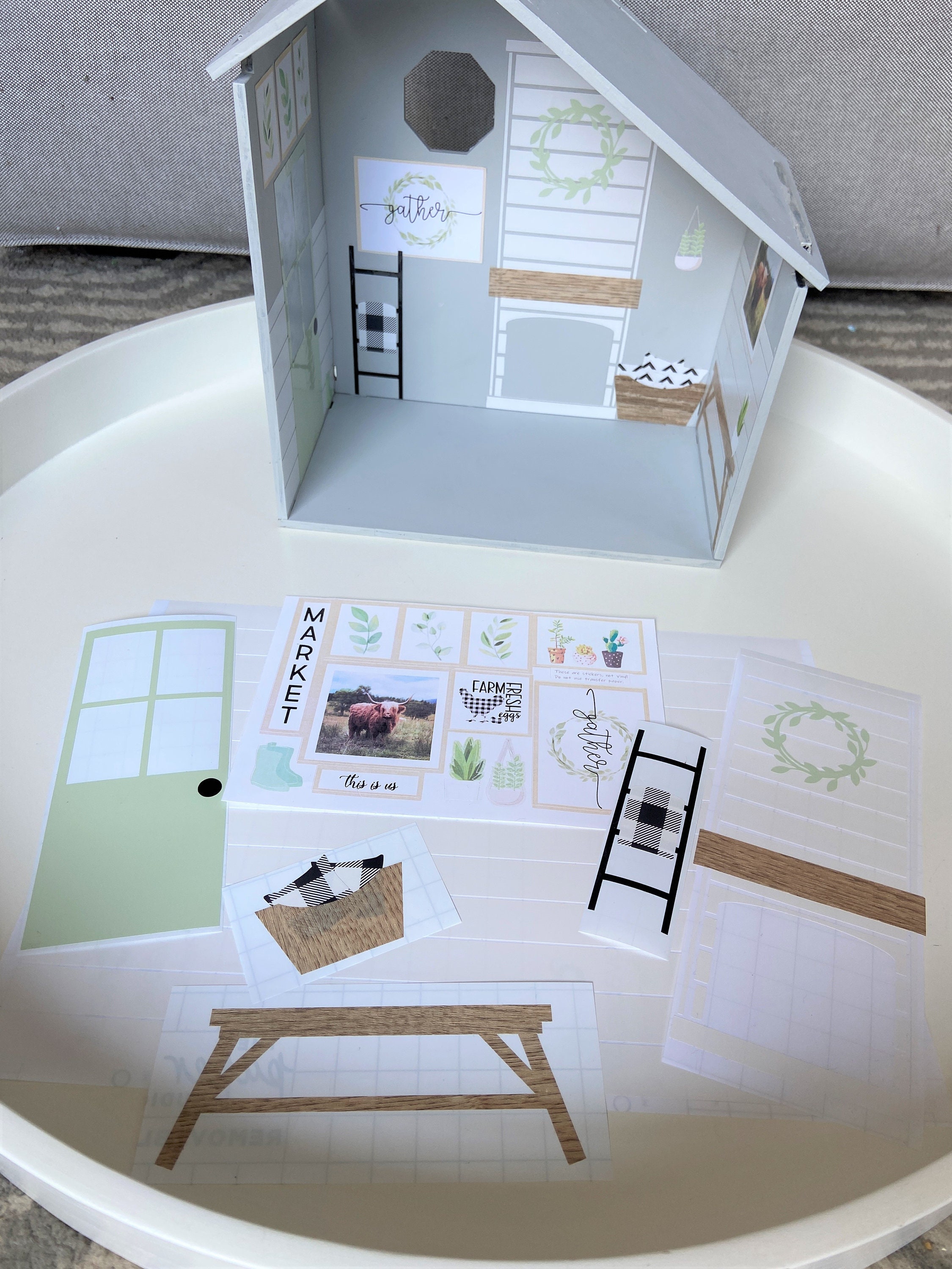 Vinyl Farmhouse Dollhouse Decals Room Pack in Mint - Etsy