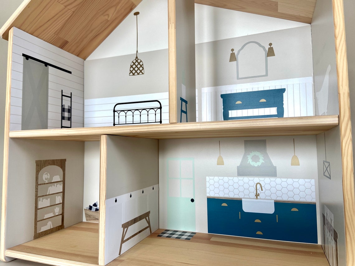 Vinyl Modern Farmhouse Dollhouse Decals for IKEA FLISAT | Etsy