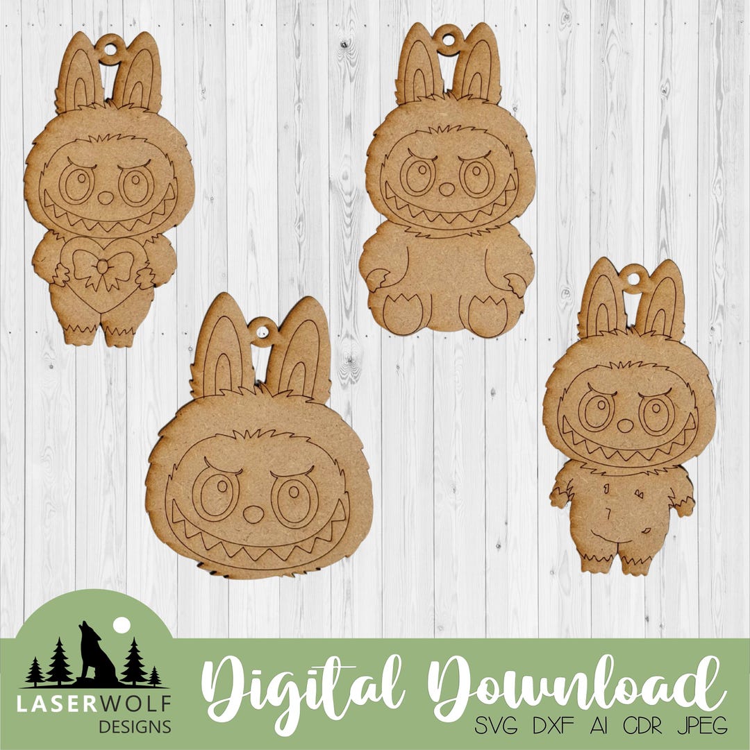 Laser Cutting File, Labubu Kids Craft, Party Paint Your Own Labubu ...