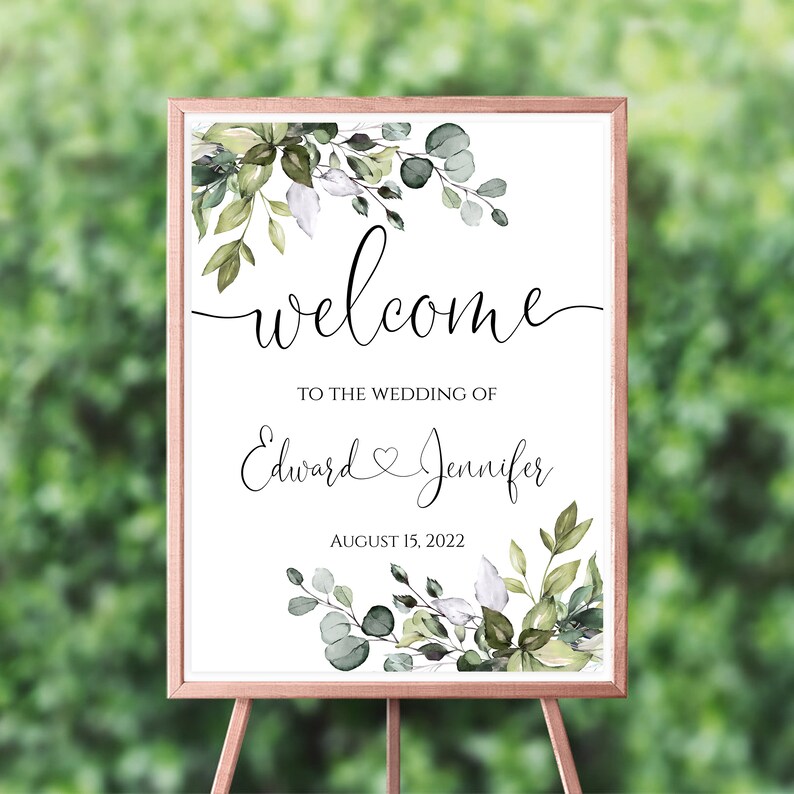 Eucalyptus Wedding Welcome Sign Wedding Welcome Sign | Etsy