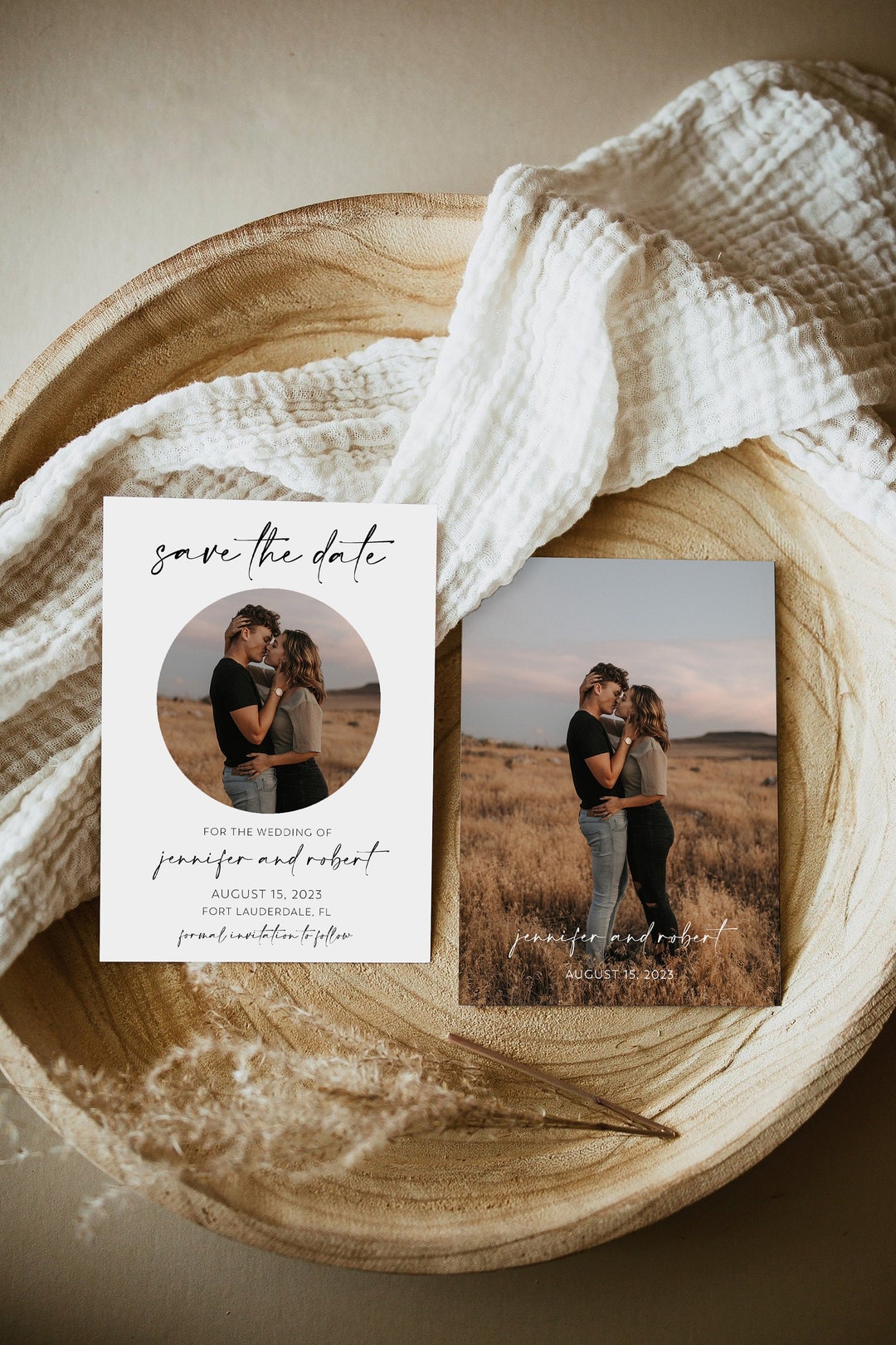 Double Sided Save the Date, Save the Dates With Photo Template ...