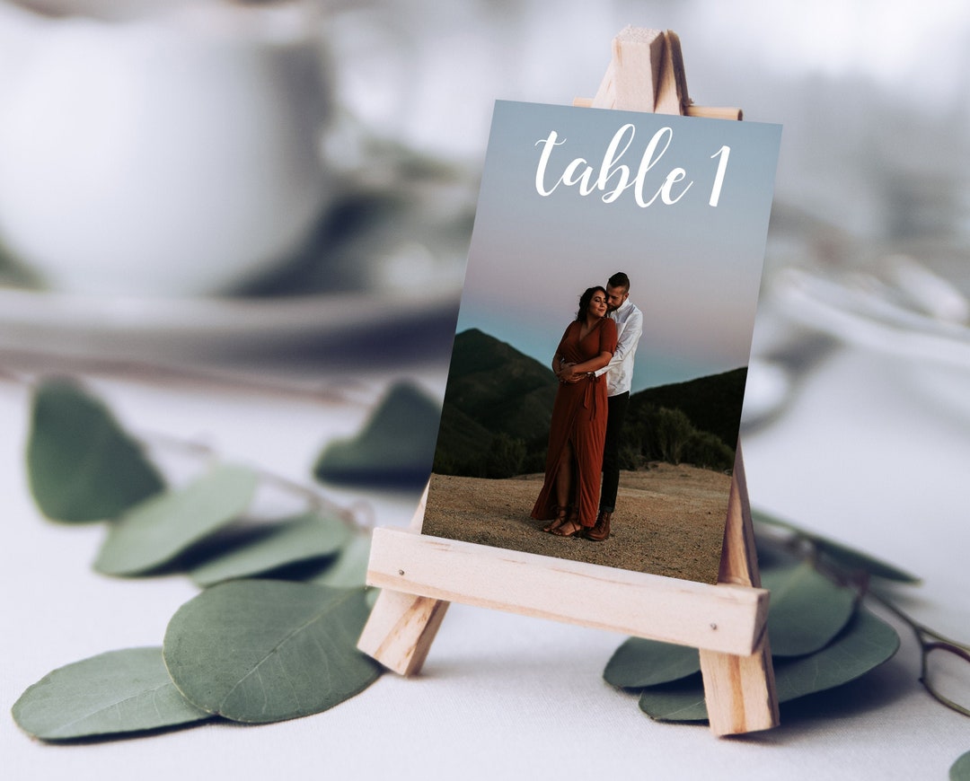 Wedding Table Numbers Template Photo Table Number Decals Editable ...