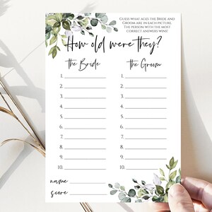 EDITABLE How Old Were They Game How Old Were the Bride and Groom ...