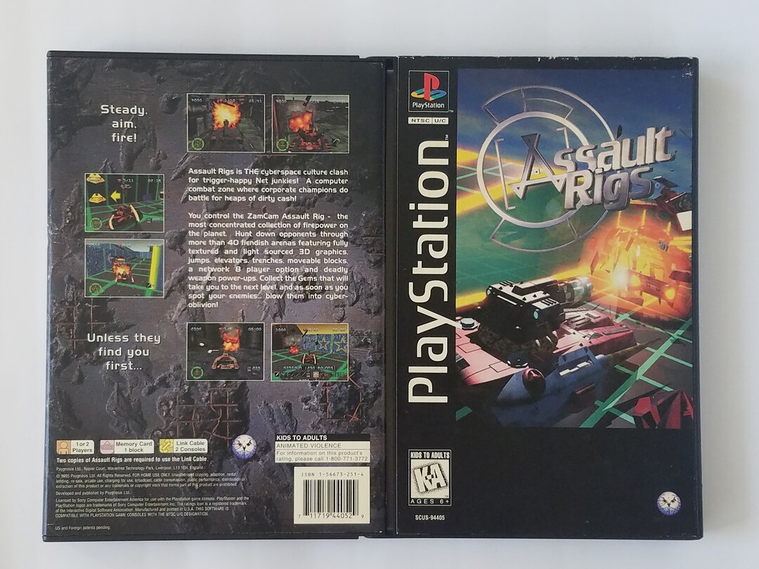 UGLY Assault Rigs Playstation PS1 Game Black Label Long Box Playstation ...