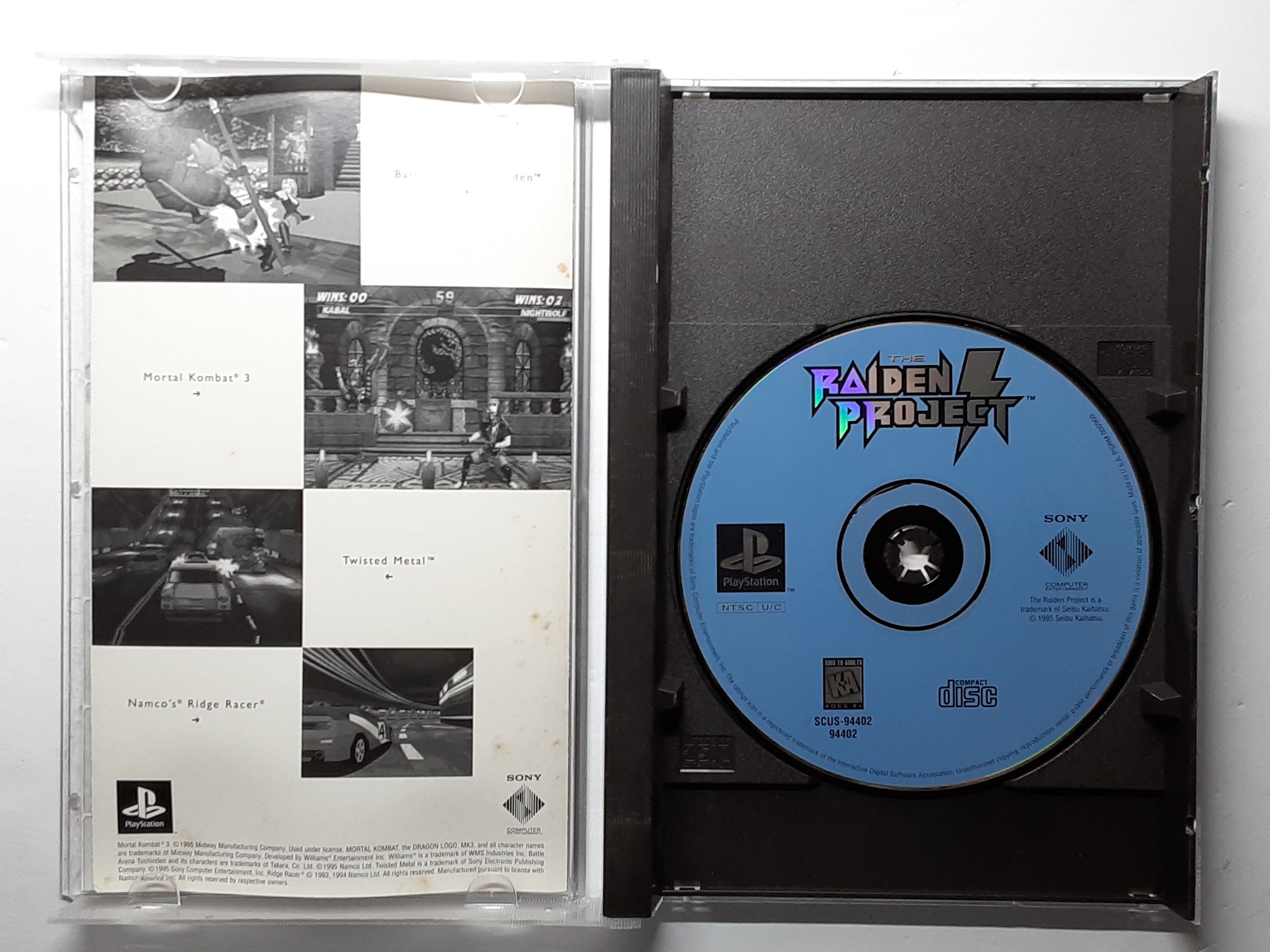 UGLY Raiden Project Playstation PS1, PSX Authentic Video Game Long Box ...