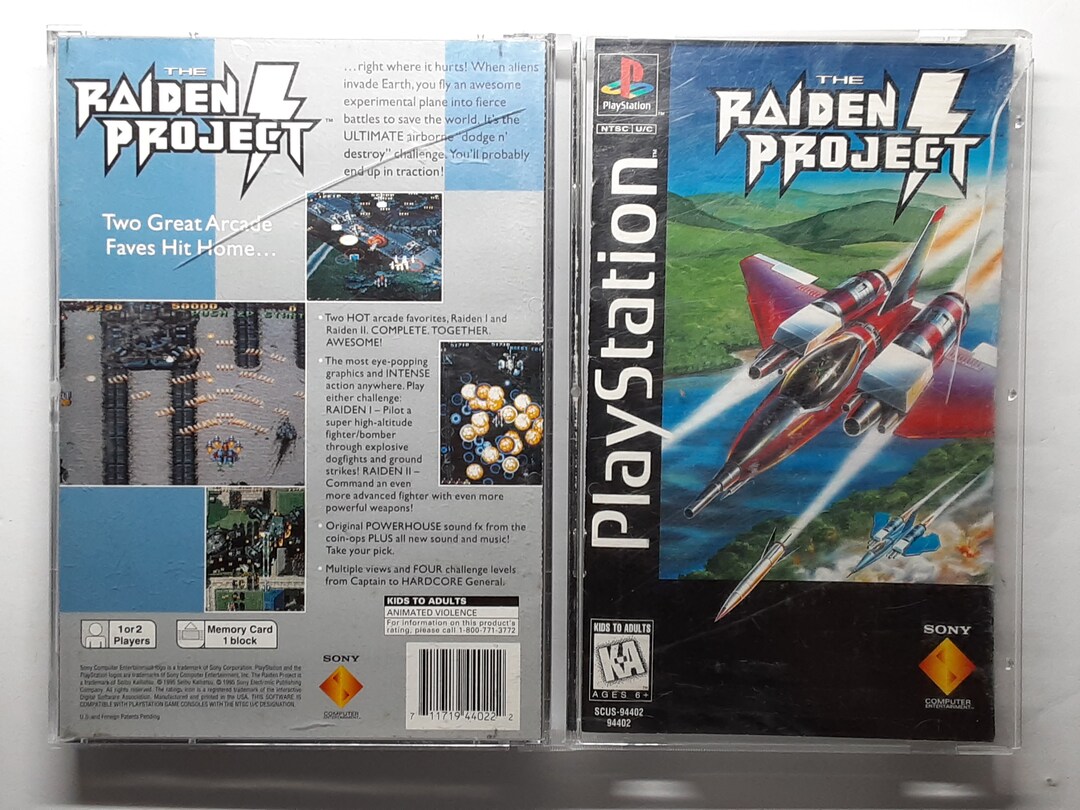 UGLY Raiden Project Playstation PS1, PSX Authentic Video Game Long Box ...