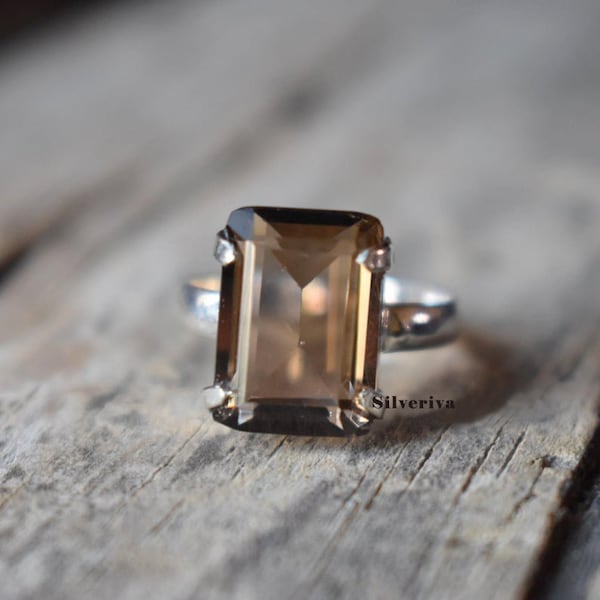 Smoky Quartz Ring - Etsy
