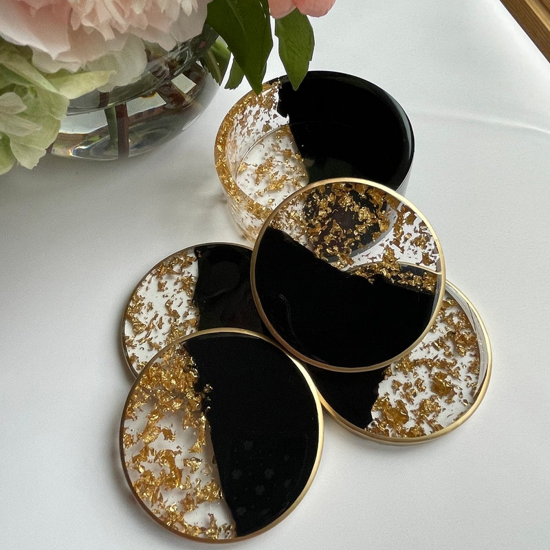 Gold Coasters - Etsy