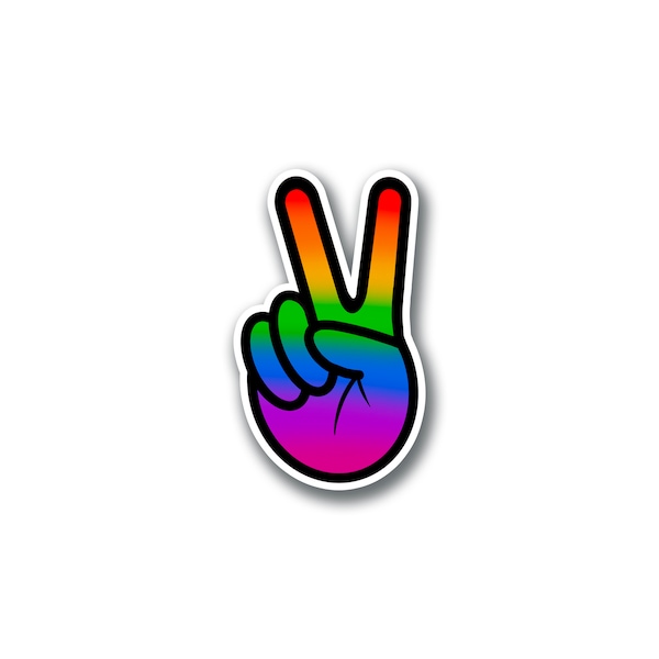 Rainbow Peace Sign - Etsy