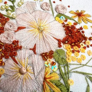 Summer Embroidery Pattern, Yellow Floral Embroidery Pattern, Embroidery ...