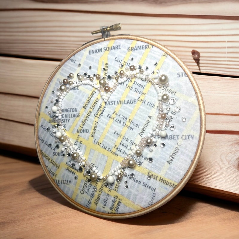 Embroidered Map - Etsy