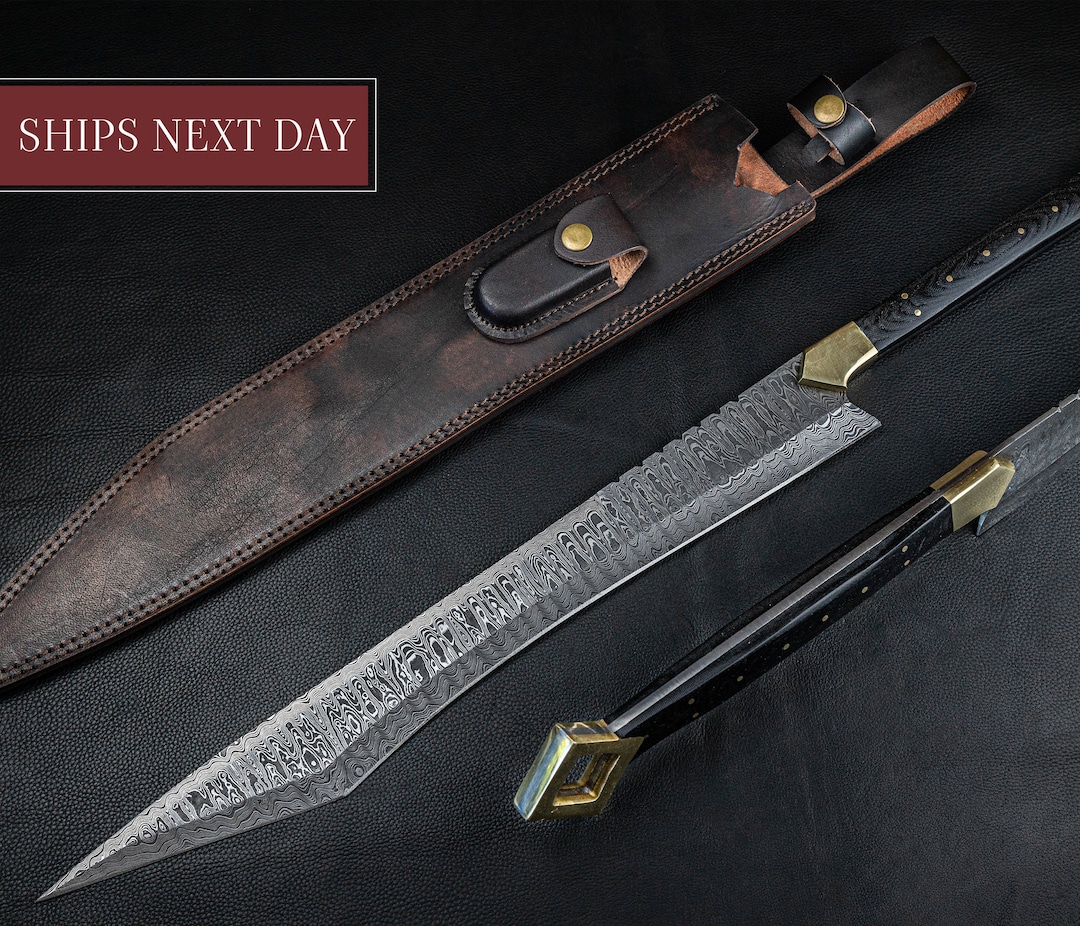 27" Hand Forged Damascus Steel Viking Sword, Damascus Steel Vikings ...