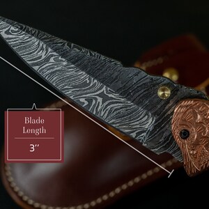 7.5" Hand Forged Damascus Folding Knife,hand Made Damascus Pocket Knife ...