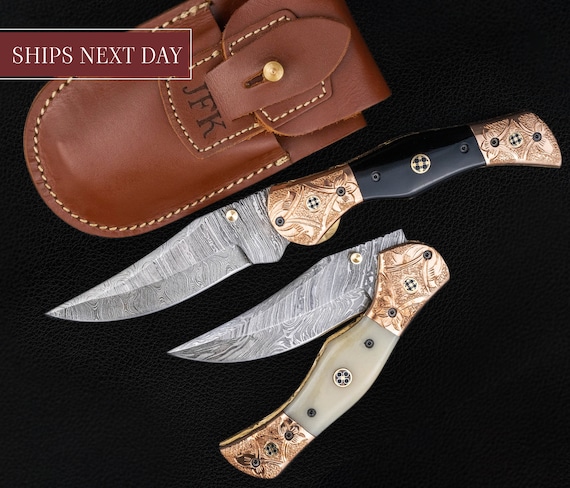 9'' Hand Forged Natural Bone Handle Damascus Fold - Etsy