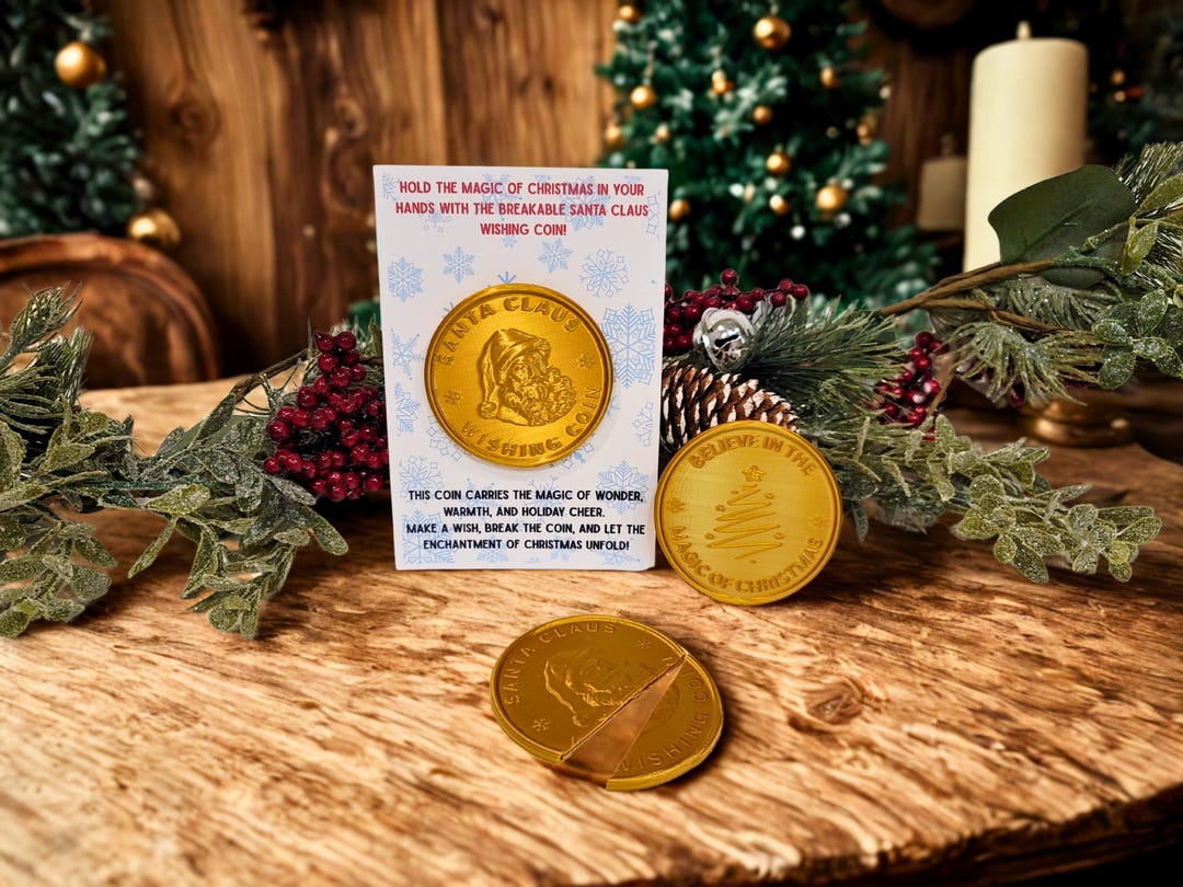Santa Claus Breakable Wishing Coin, Nothpole Coin, Letter From Santa ...