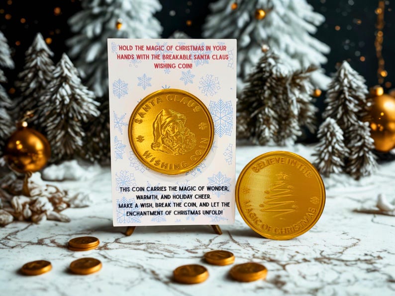 Santa Claus Breakable Wishing Coin, Nothpole Coin, Letter From Santa ...
