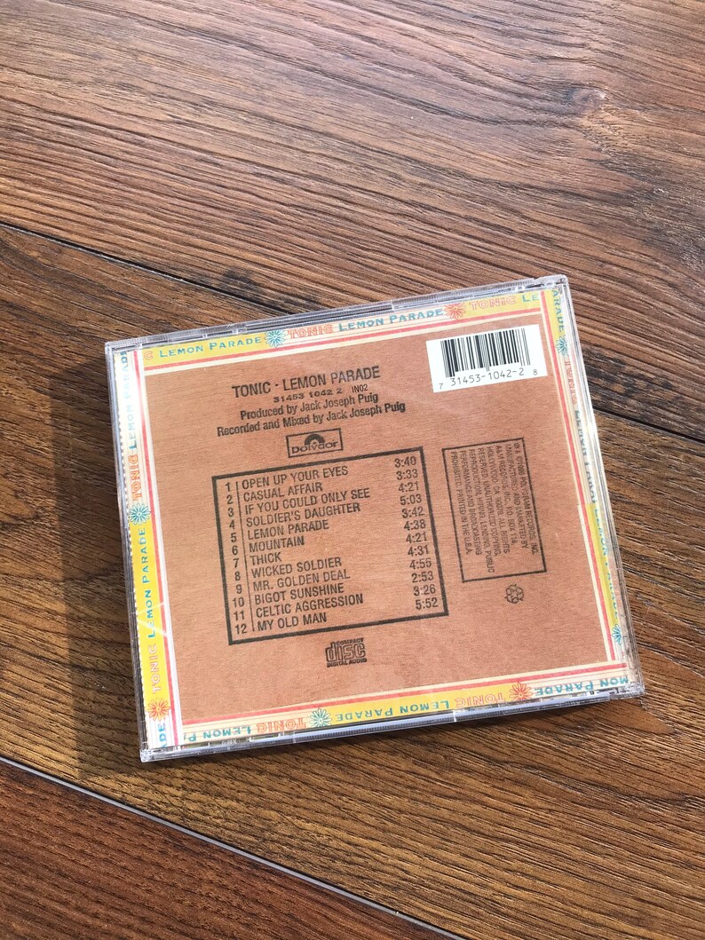 Tonic Lemon Parade Cd Album 1996 - Etsy