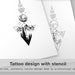 Unalome Moon Tattoo Design With Stencil Geometric Tattoo Flash Mountain ...