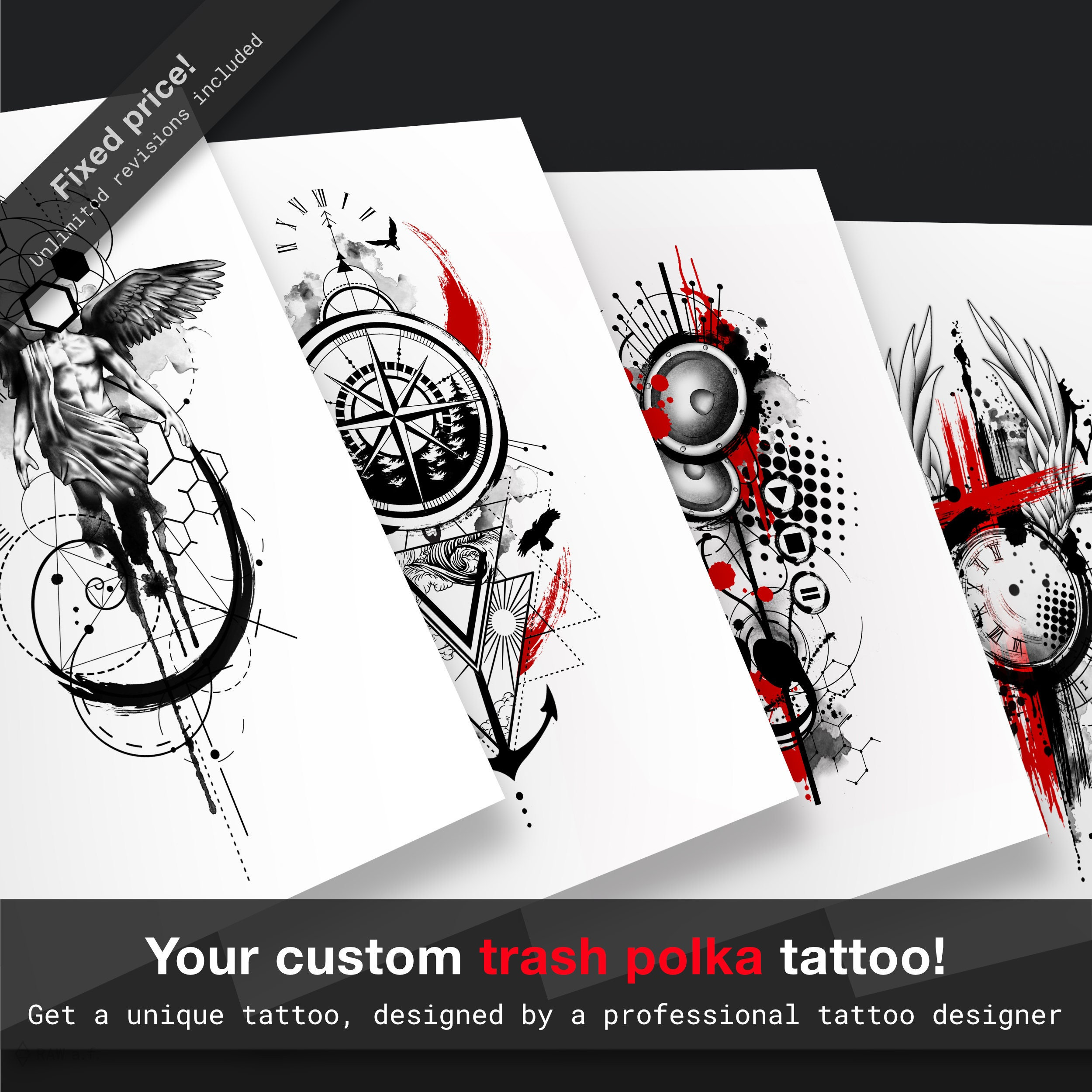 Your Blackwork Tattoo Design! Personalized Art Custom Made Tattoo ...