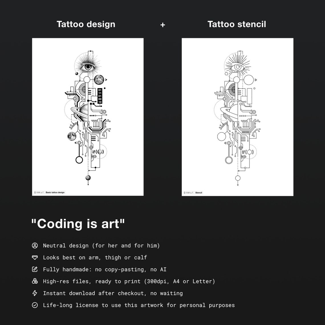 Coding Geometric Tattoo Design, Fine Line Tattoo Flash, Tech Tattoo ...