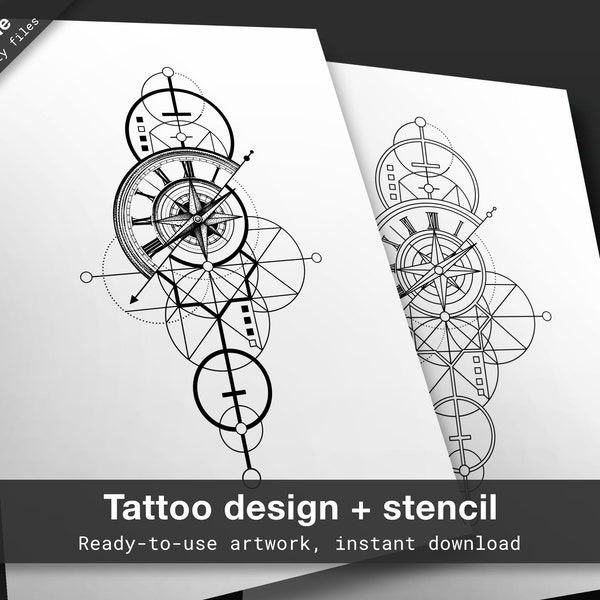 Half Sleeve Tattoo Stencil - Etsy