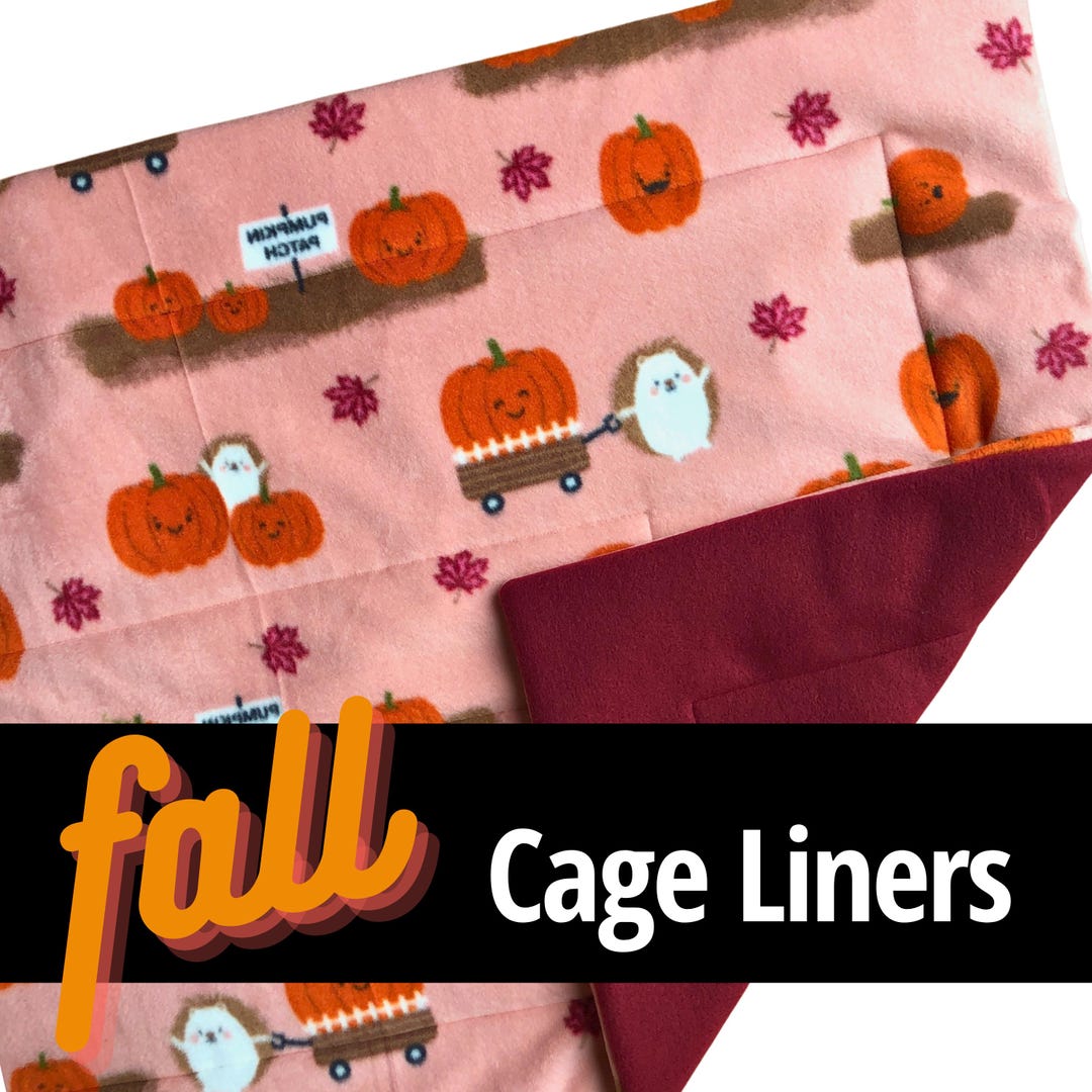 Fall Guinea Pig Fleece Cage Liner Set, Cuddle Sack & Pee Pads - Etsy