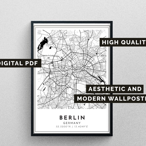 Berlin Map - Etsy