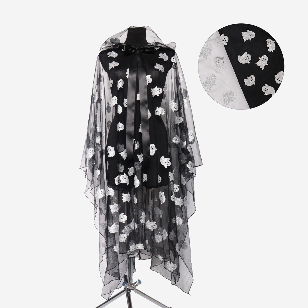 Black Sheer Ghost Cape: Spooky Halloween Costume Cloak - Etsy