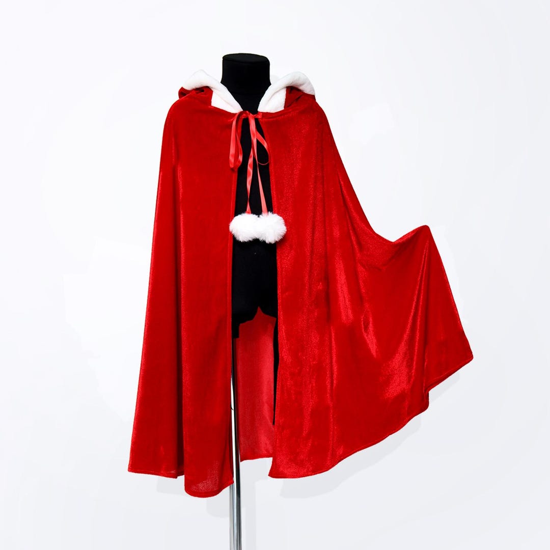 Christmas Outfit, Christmas Costume, Hooded Cape, Xmas Party Outfit ...