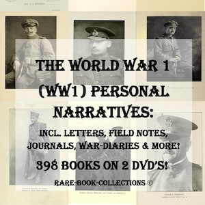 398 World War 1 Books on 2 Dvd's - WW1 Personal Stories Diaries ...