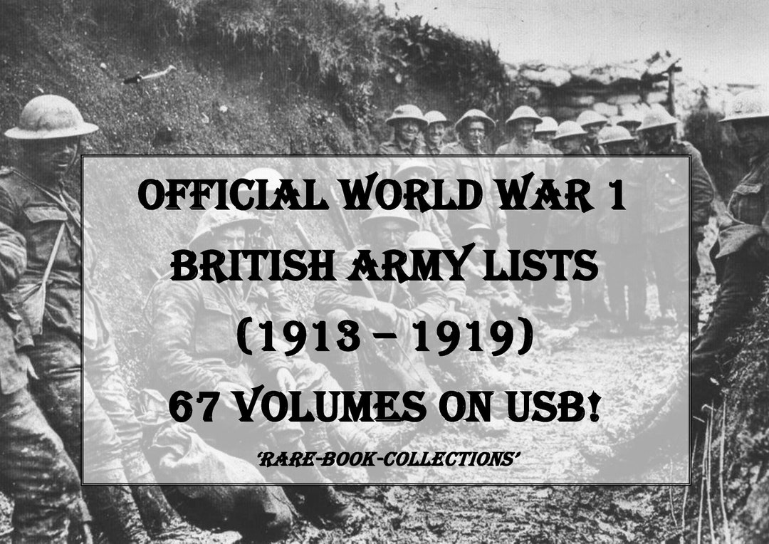 World War 1 British Army Lists - 67 Volumes on USB - WW1 Medal Research ...