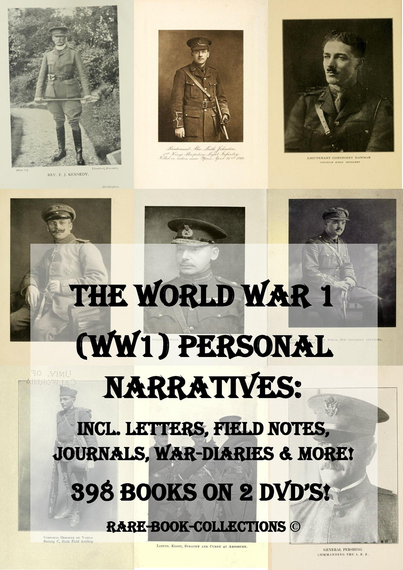 398 World War 1 Books on 2 Dvd's - WW1 Personal Stories Diaries ...