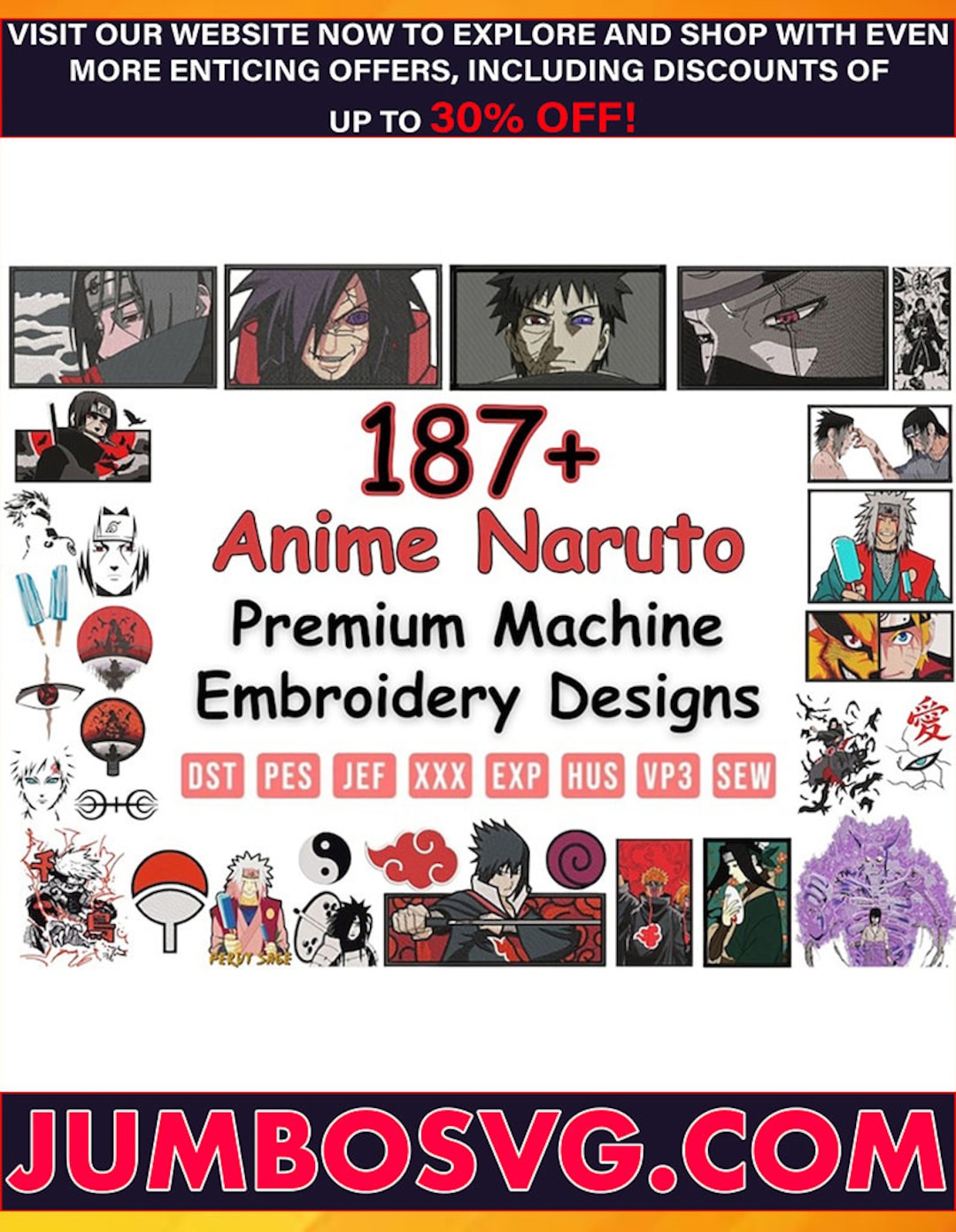 All Naruto Embroidery Designs, Anime Machine Embroidery Designs, Ready ...
