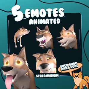 5 Animated Dog Emotes - for Twitch and Discord- 3d Emoji - Laugh - Love ...