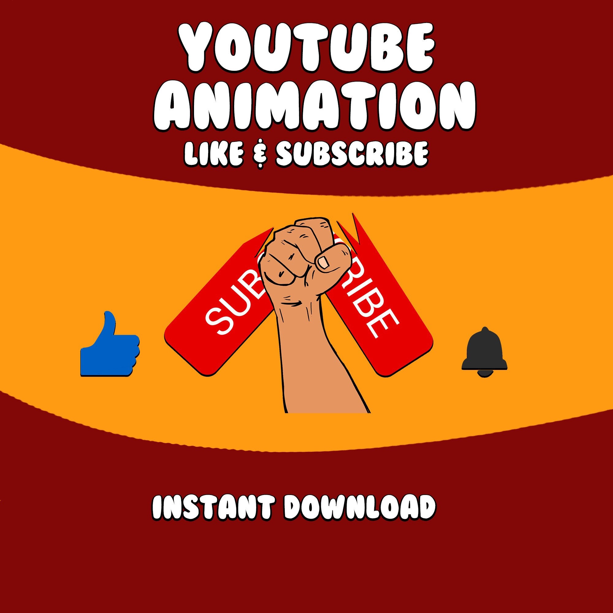 Youtube Like and Subscribe Animation Animated Overlay Bell - Etsy