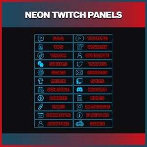 22 Neon Panels for Twitchm, Twitch Panels, Panels Neon, Simple Neon ...