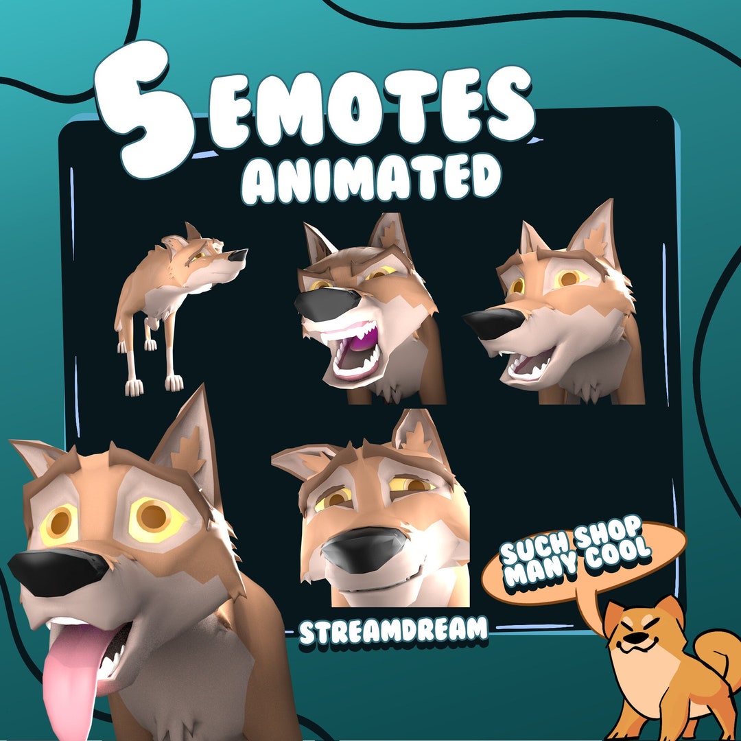 5 Animated Dog Emotes - for Twitch and Discord- 3d Emoji - Laugh - Love ...