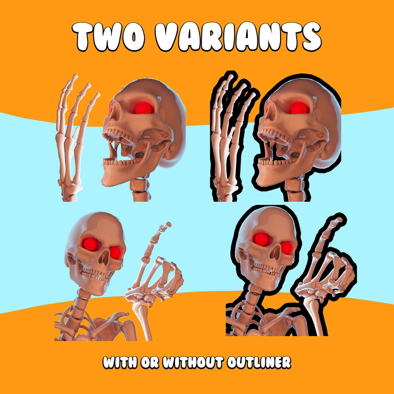 12 Skeleton Emotes Skeleton Emote Pack Twitch Emote - Etsy