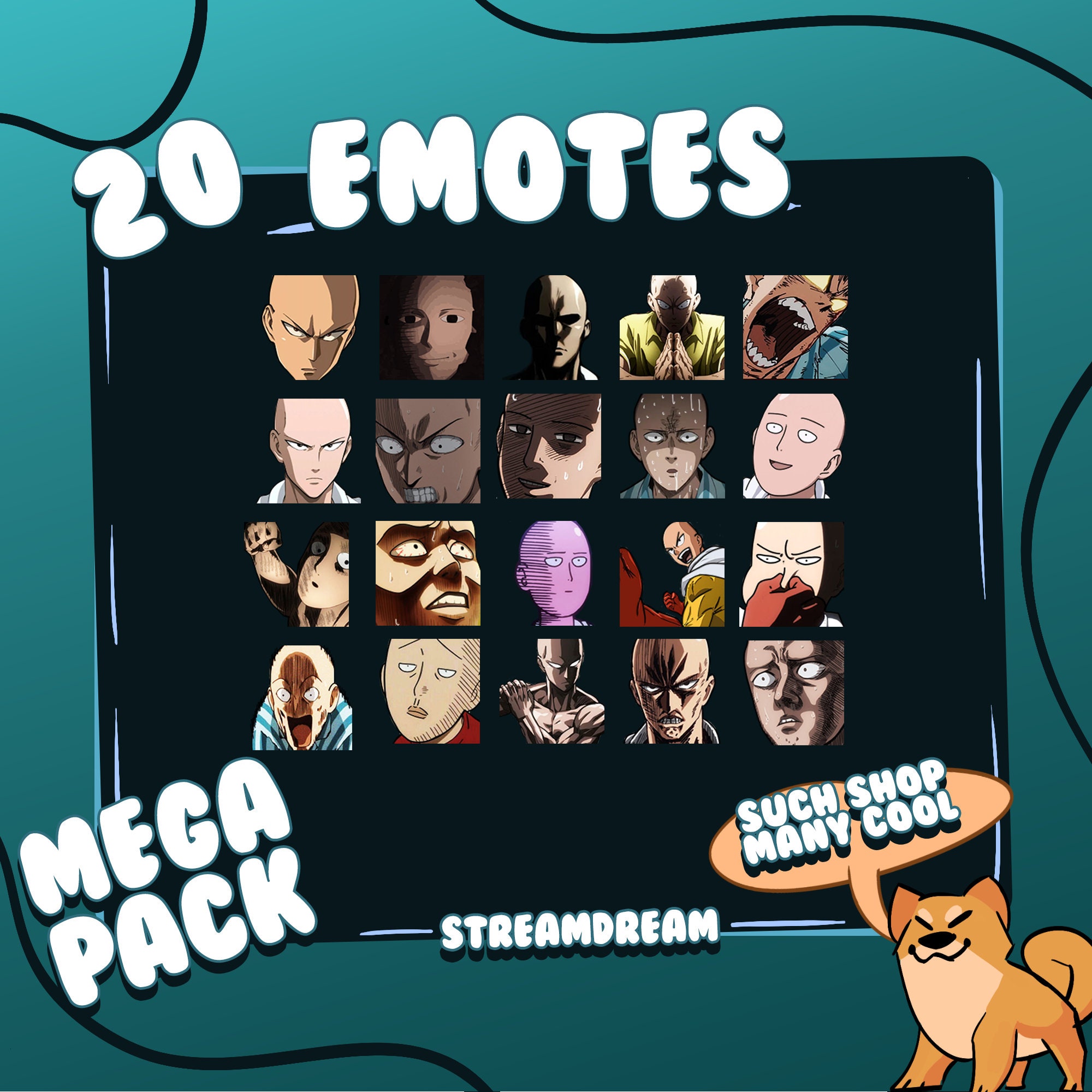 20 Anime Bald Man Emotes - Mega Value Pack - Baldy Puncher - Fun and ...