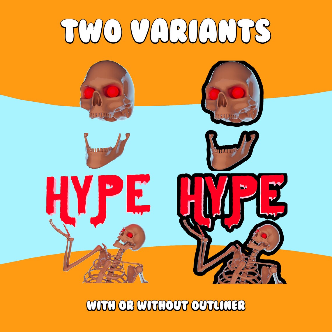 12 Skeleton Emotes Skeleton Emote Pack Twitch Emote - Etsy