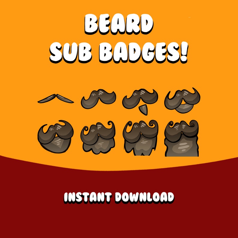 Beard & Moustache - Twitch Sub and Bit Badges, Subscriber Icons, Bits ...